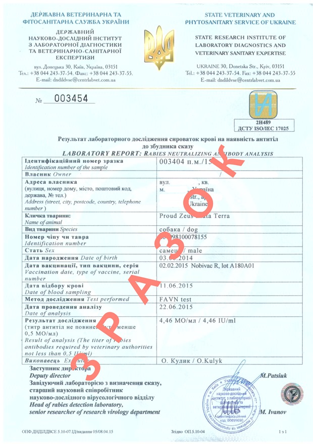 FAVN-тест на антитіла до сказу – ДНДІЛДВСЕ