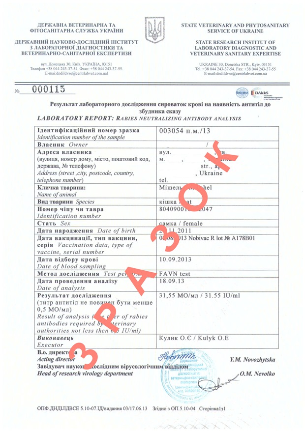 FAVN-тест на антитіла до сказу – ДНДІЛДВСЕ